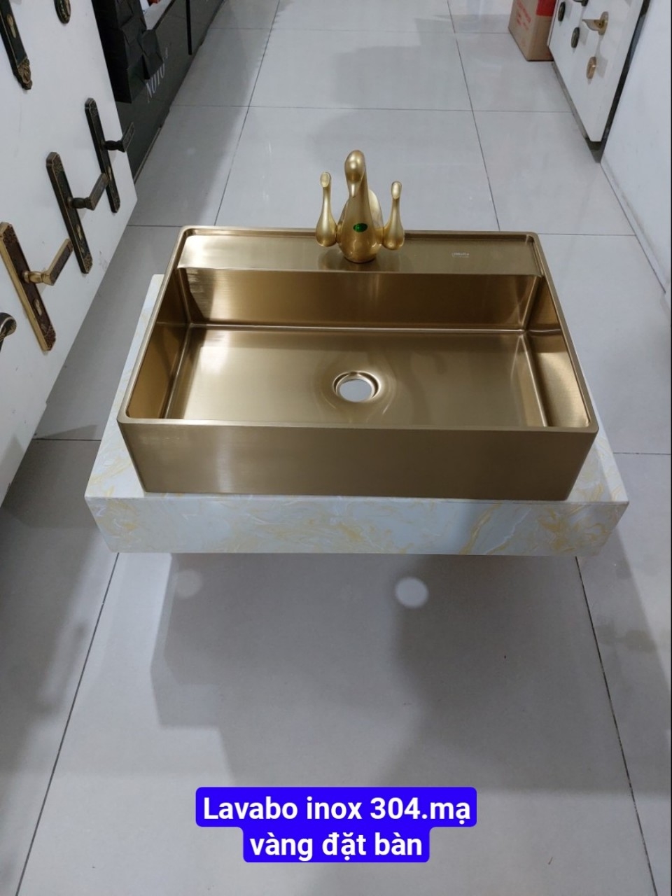 LAVABO INOX 304 MẠ VÀNG ĐẶT BÀN